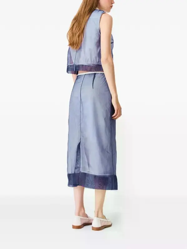 Maje Blanca Miró Organza Overlay Sleeveless Shirt