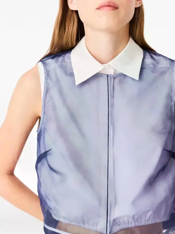 Maje Blanca Miró Organza Overlay Sleeveless Shirt