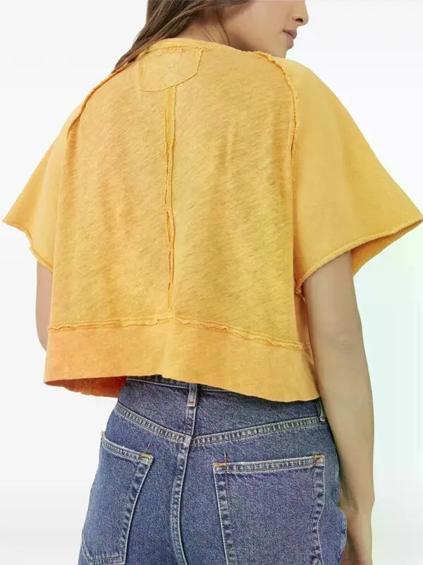 Free People V-neck Buttoned Blouse
