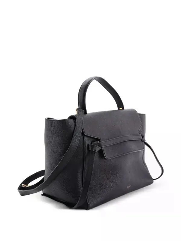 Celine Textured Leather Mini Shoulder Bag - Black