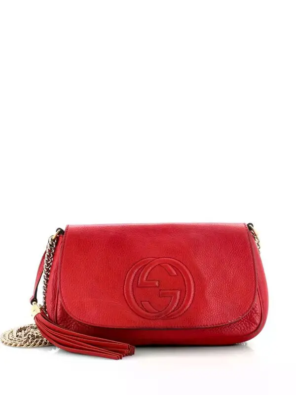 Gucci Soho Chain Leather Medium Crossbody Bag - Red