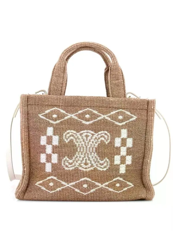 Celine Cabas Thais Printed Canvas Small Tote Bag - Brown