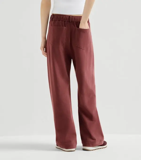 Brunello Cucinelli French Terry Relaxed Fit Sweatpants - Red
