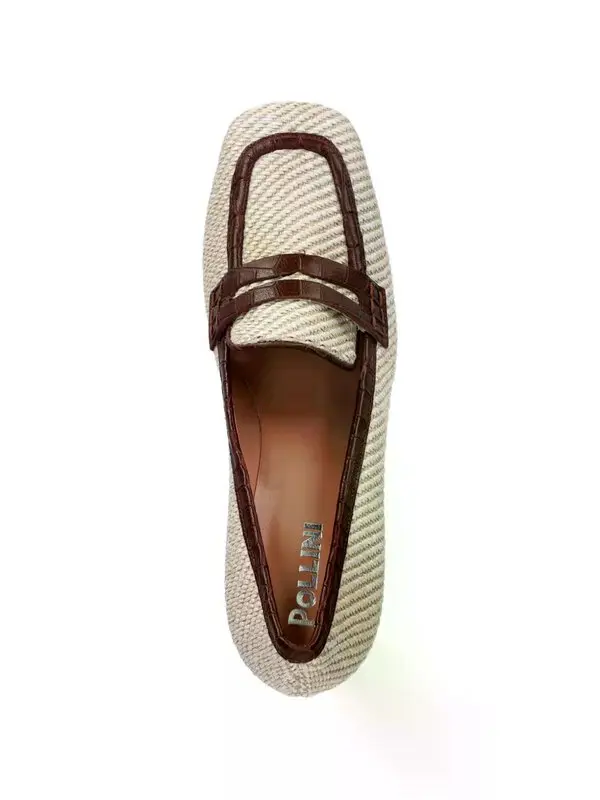 POLLINI Camber Crocodile-effect Woven Pumps