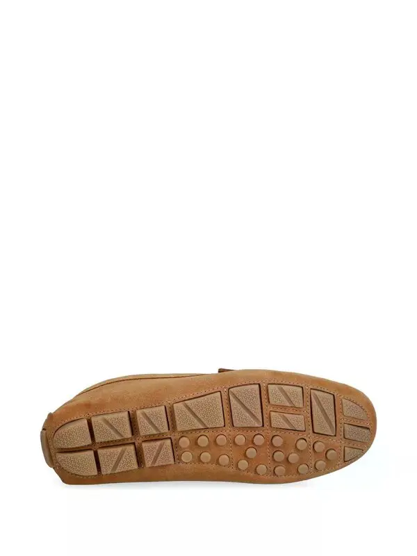 POLLINI Suede Loafers With Logo Plaque