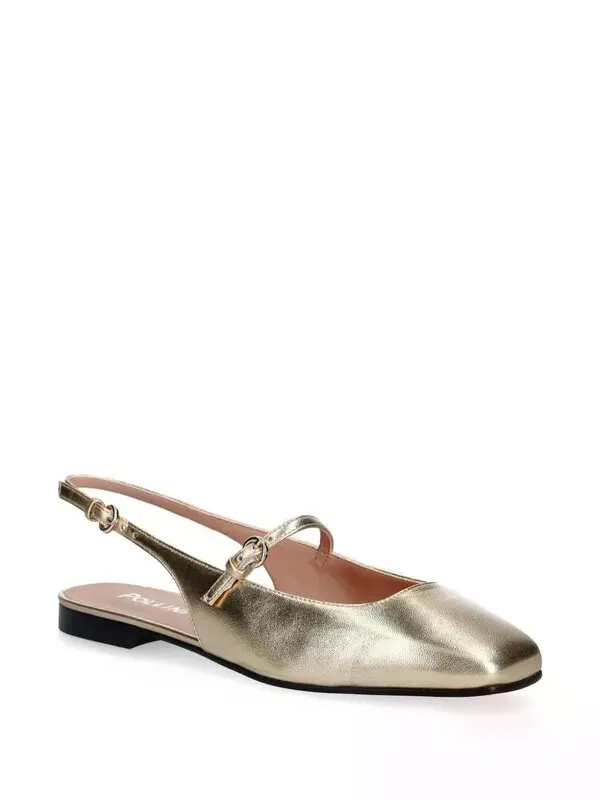 POLLINI Metallic Slingback Ballet Flats