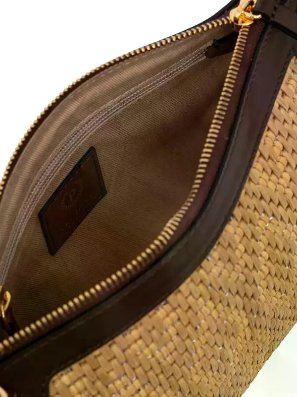POLLINI Woven Leather Trim Shoulder Bag