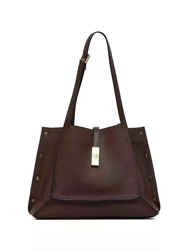 POLLINI Studded Pebbled Tote Bag - Brown