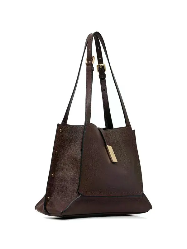 POLLINI Studded Pebbled Tote Bag - Brown