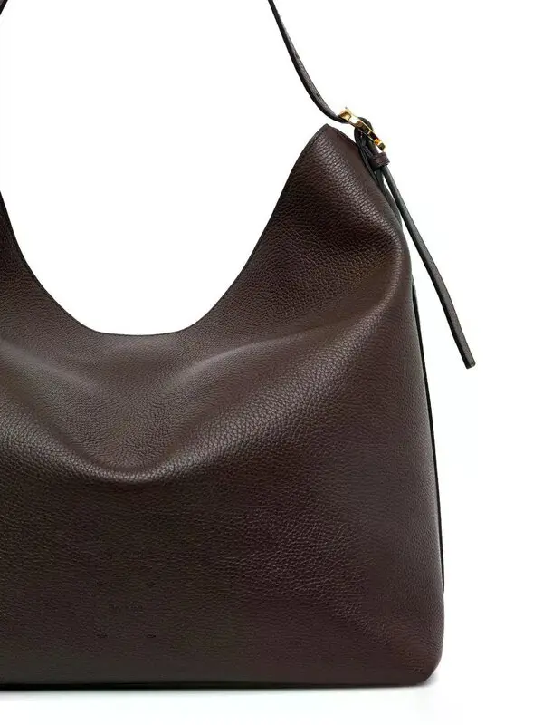 POLLINI Pebbled Leather Buckle-detail Tote Bag