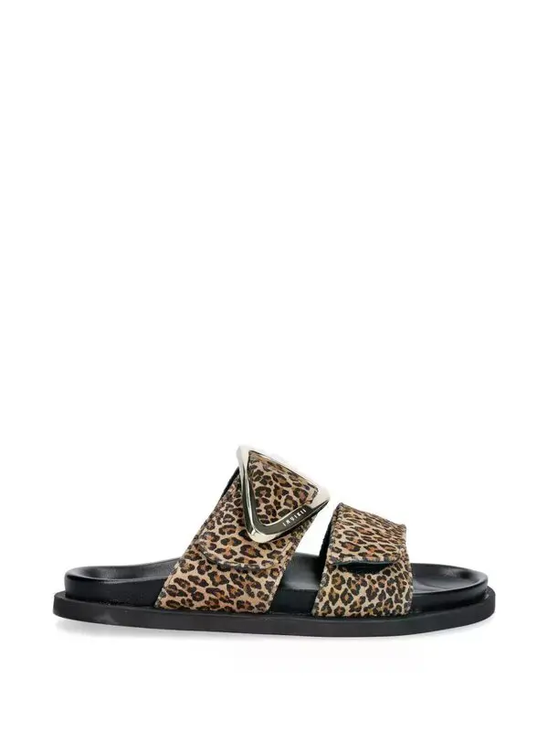 Inuikii Dreamer Buckle Leopard Print Sandals - Brown