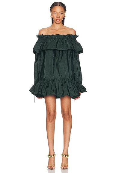 Saint Laurent Silk Ruffled Dress