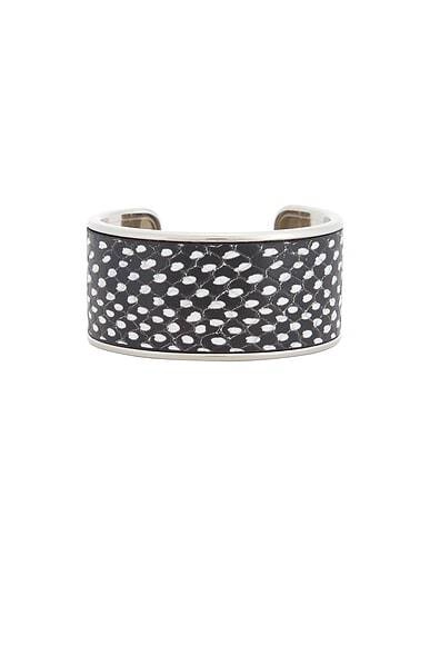 Dries Van Noten Snake-embossed Leather Cuff Bracelet - Black