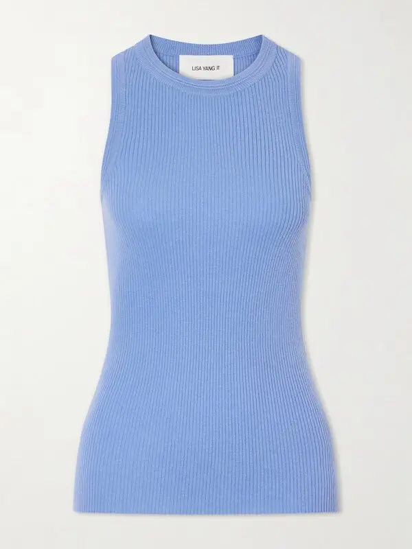 LISA YANG Ribbed Cotton And Cashmere-blend Tank Top