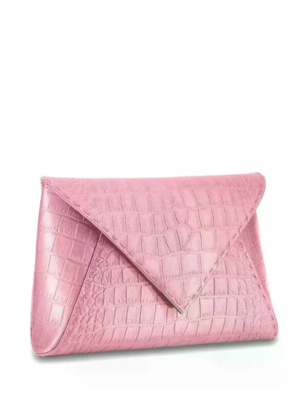 Tyler Ellis Lee Pouchet Crocodile-effect Clutch Bag - Pink