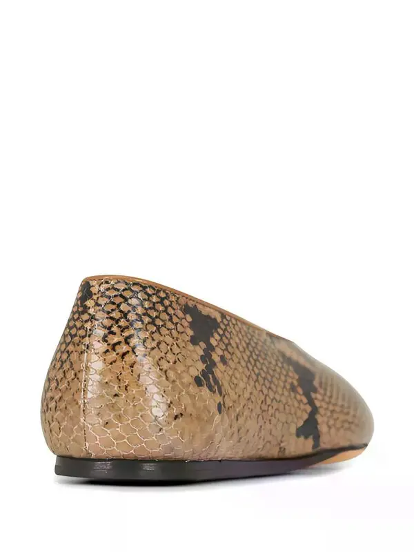 Le Monde Beryl Snake-effect Leather Ballet Flats