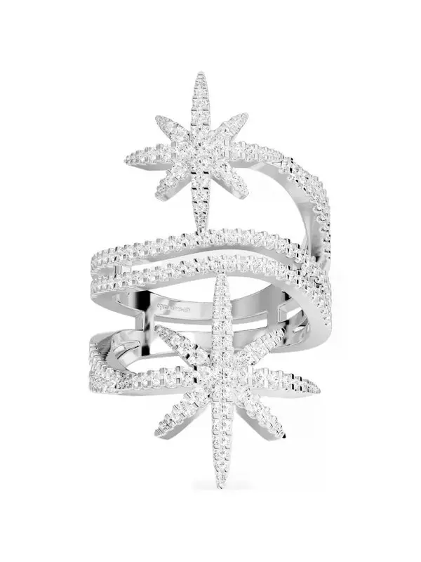 APM MONACO Météorites Double-band Ring With Star Motif - Silver