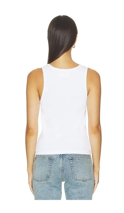 Still Here Snap Tank Top - White