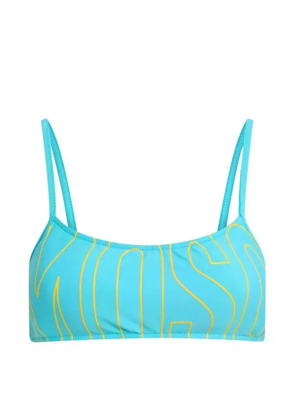 Moschino Print Lycra Bikini Top - Blue