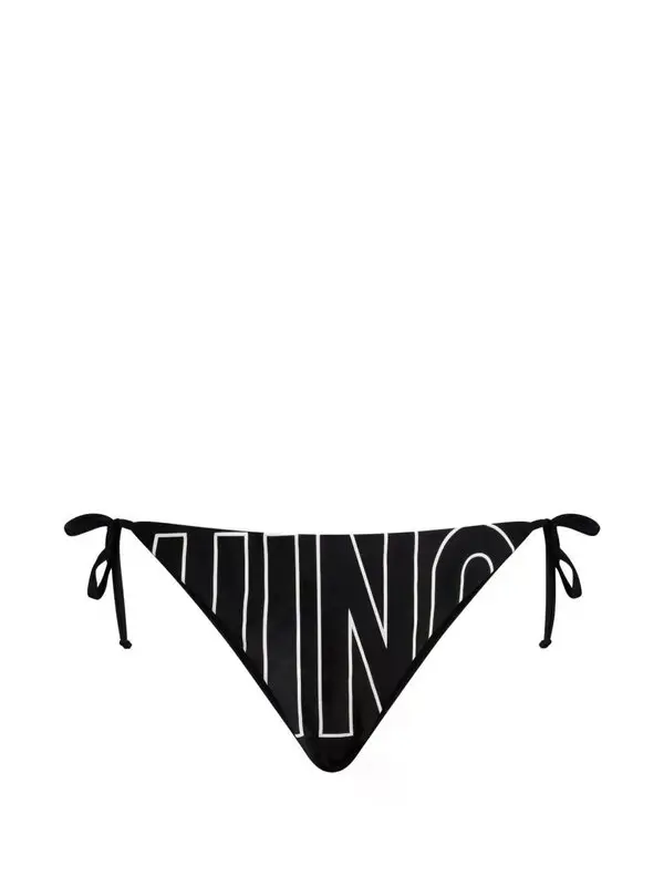 Moschino Print Side-tie Bikini Bottoms - Black