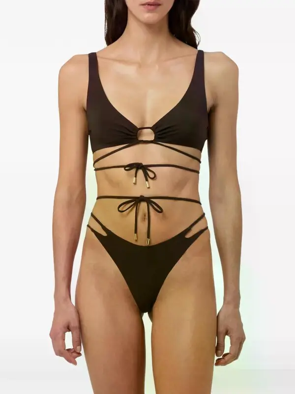 Moschino Wrap-around Tie Cut-out Bikini Bottoms