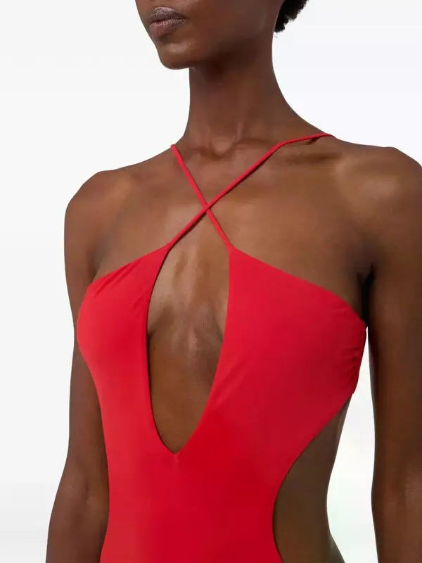 Moschino Cut-out Halterneck Swimsuit