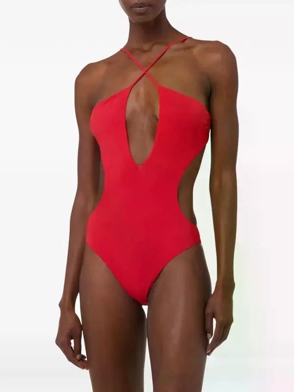 Moschino Cut-out Halterneck Swimsuit