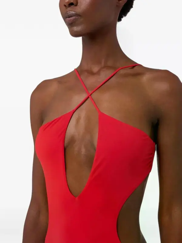 Moschino Cut-out Halterneck Swimsuit