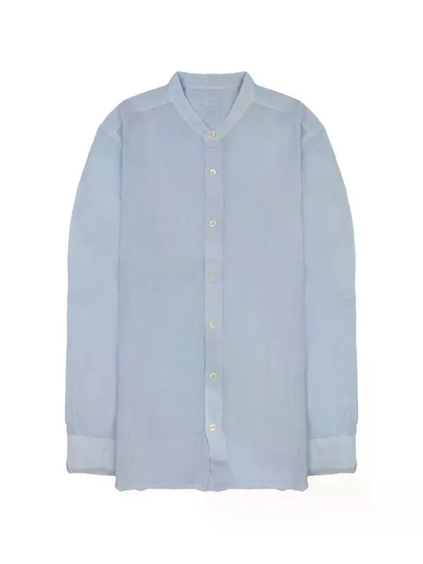 120% Lino Band-collar Linen Shirt