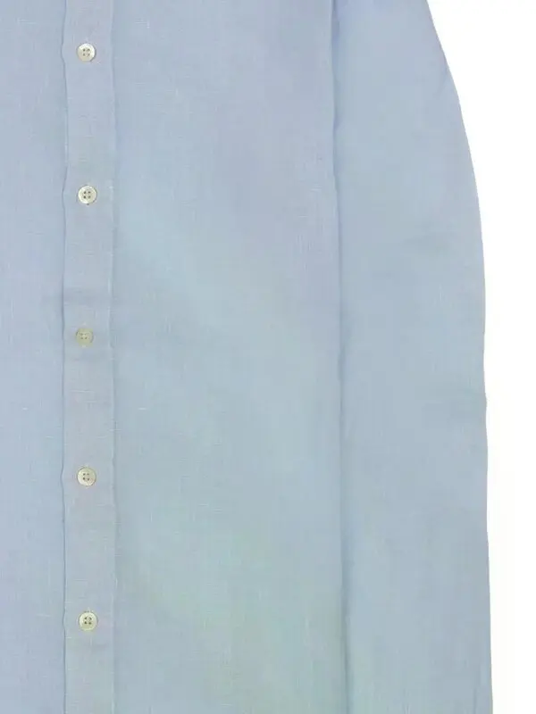 120% Lino Band-collar Linen Shirt