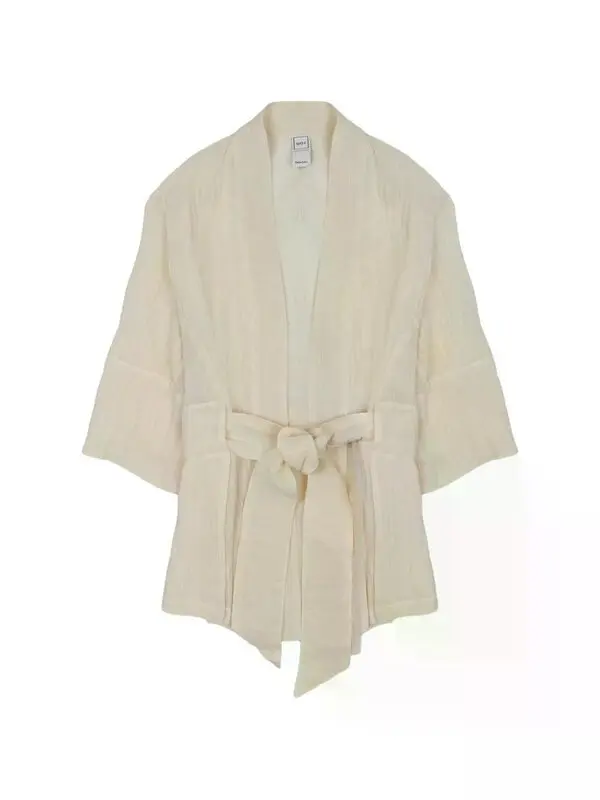 120% Lino Belted Kimono - Neutrals