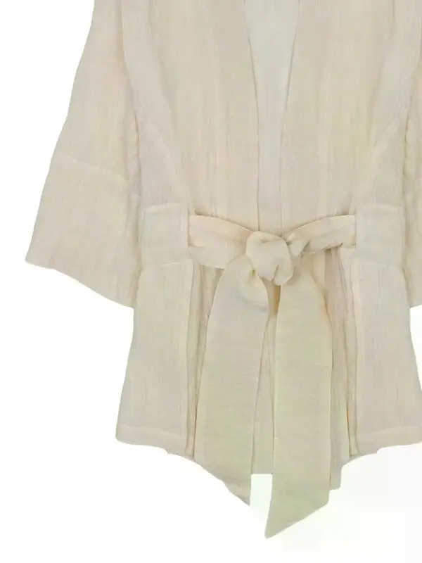 120% Lino Belted Kimono - Neutrals