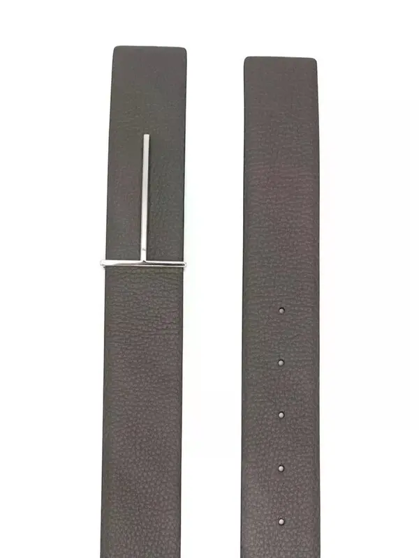 TOM FORD T-logo Pebbled Leather Belt
