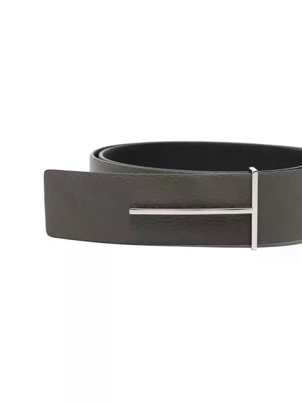 TOM FORD T-logo Pebbled Leather Belt