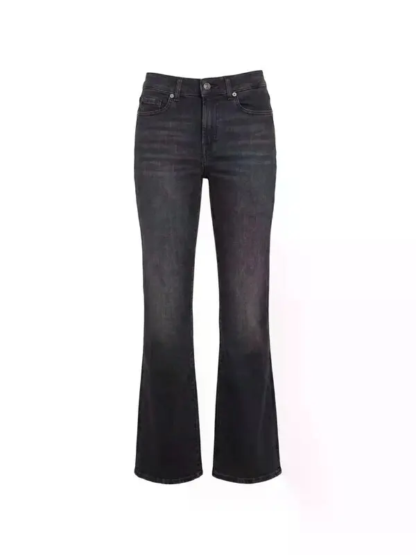 7 For All Mankind Faded Logo Patch Jeans - Grey