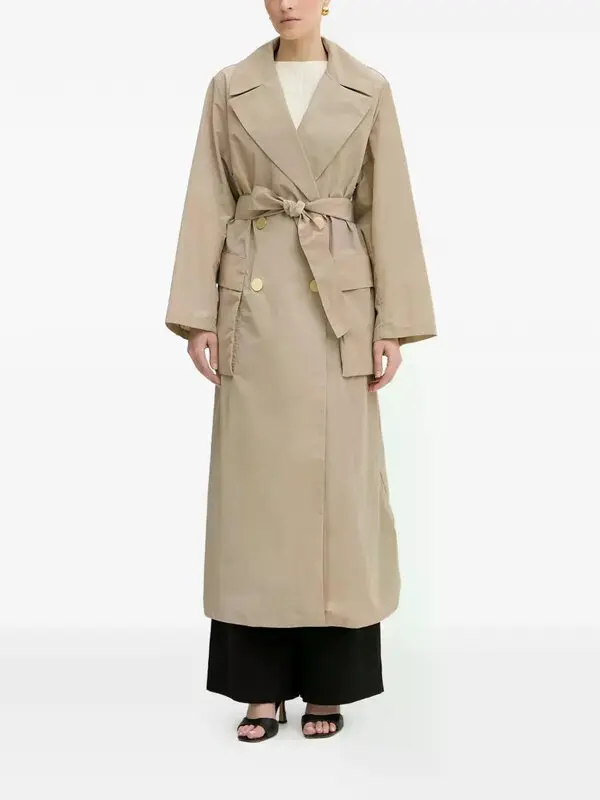 Armani Exchange Double-breasted Belted Trench Coat - Neutrals