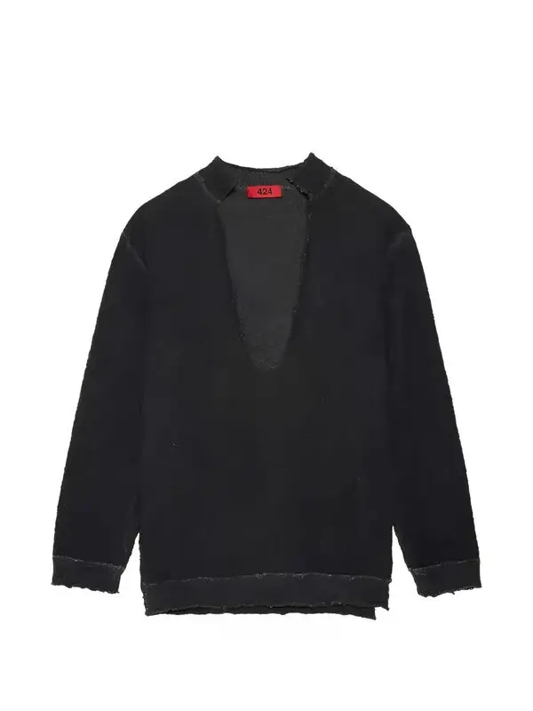 424 Frayed Bouclé V-neck Sweater