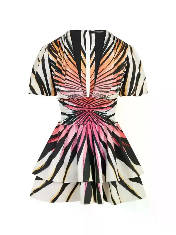 Roberto Cavalli Printed Mini Dress - Neutrals