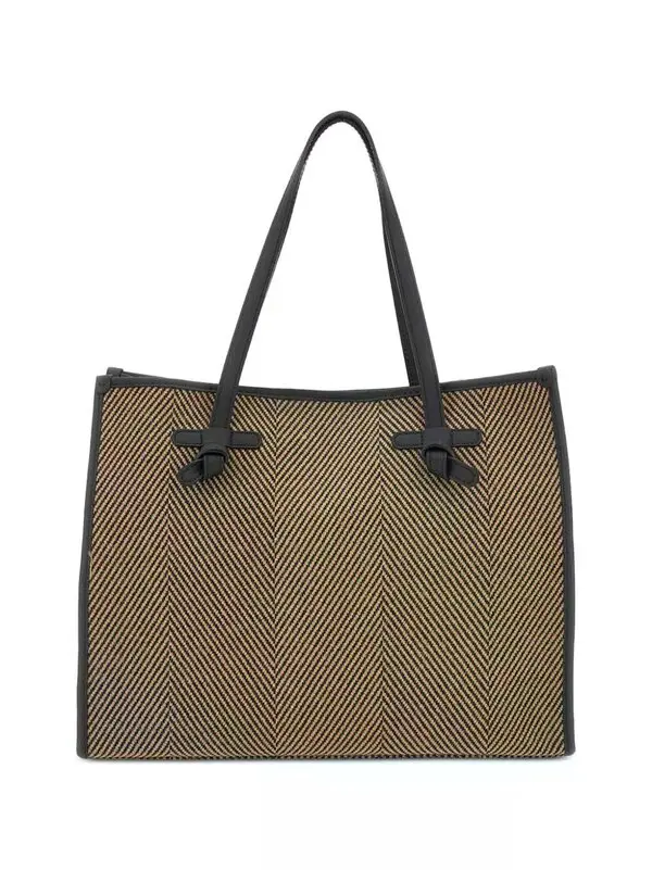MARCELLA CLUB Large Herringbone Shoulder Bag - Neutrals