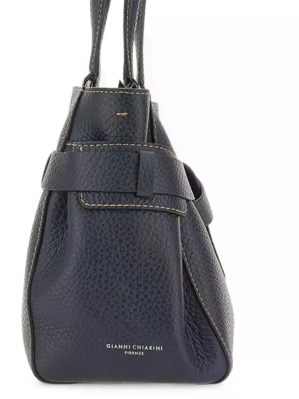 GIANNI CHIARINI Medium Miranda Hammered Leather Tote Bag - Blue