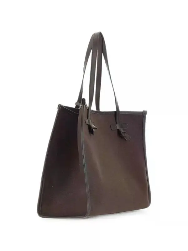 MARCELLA CLUB Large Tote Bag With Leather Trims - Brown