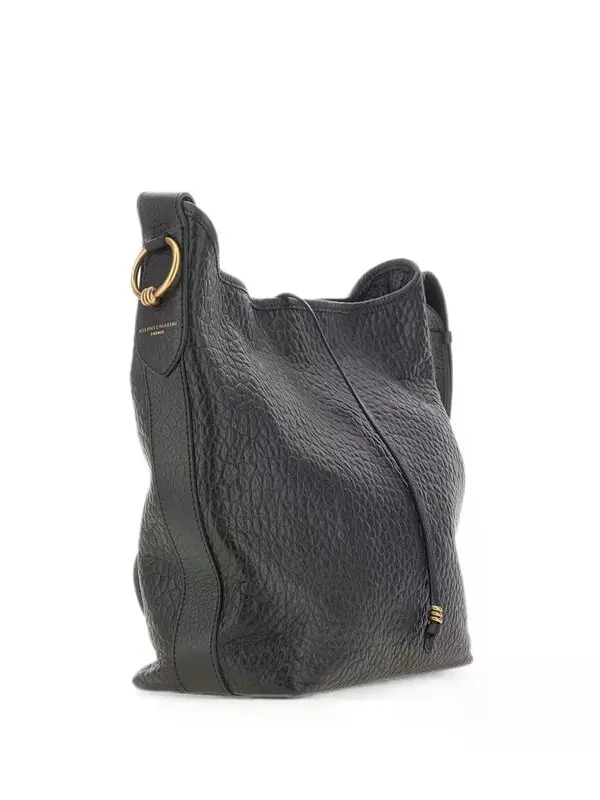 GIANNI CHIARINI Carla Grained Leather Shoulder Bag - Black