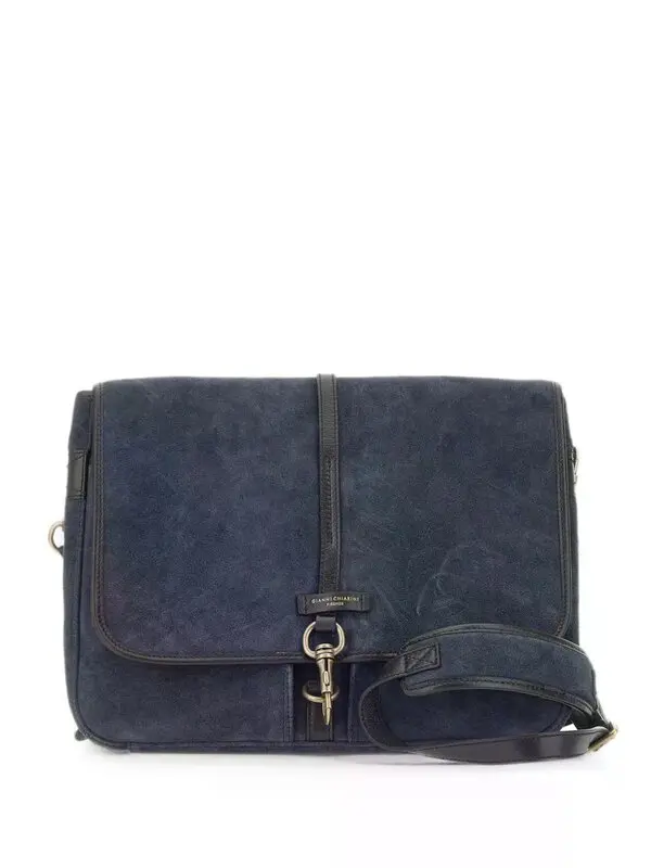 GIANNI CHIARINI Berlino Suede Shoulder Bag - Blue