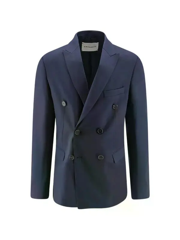 AMARANTO Double-breasted Peak-lapel Blazer