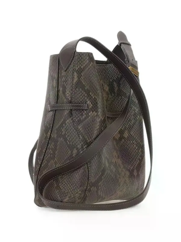 GIANNI CHIARINI Sienna Python-print Leather Shoulder Bag - Brown