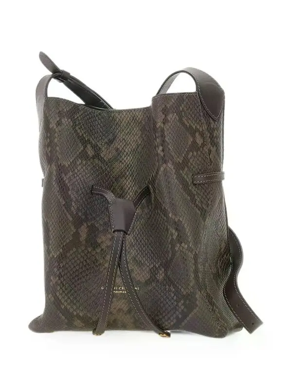 GIANNI CHIARINI Sienna Python-print Leather Shoulder Bag - Brown