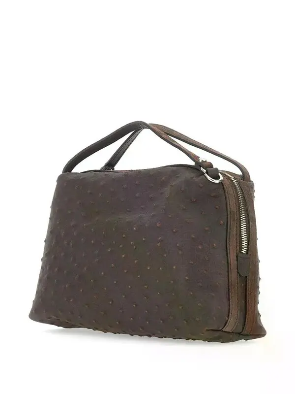 GIANNI CHIARINI Alifa Ostrich-effect Tote Bag - Brown
