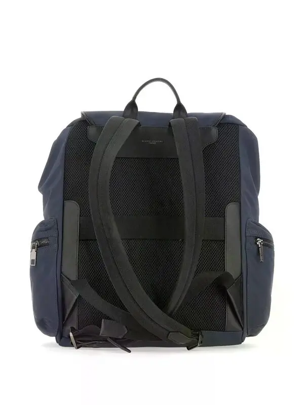 GIANNI CHIARINI Oslo Leather-trimmed Backpack - Blue