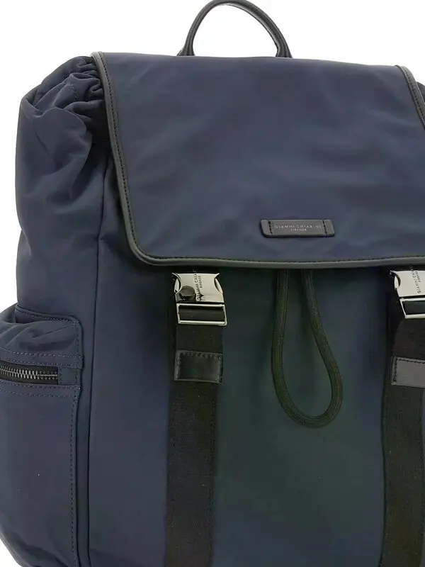 GIANNI CHIARINI Oslo Leather-trimmed Backpack - Blue