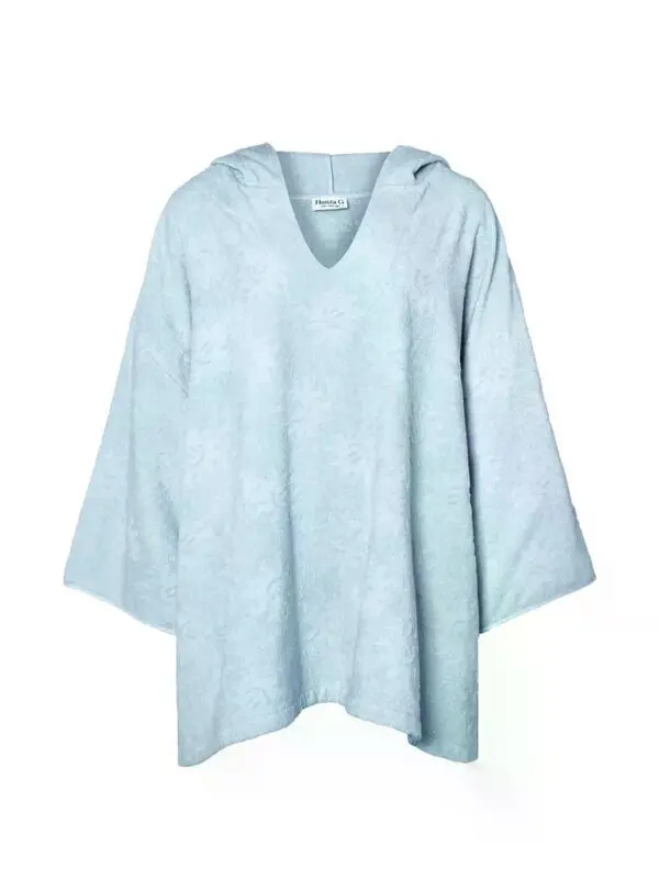 Hunza G Sunny Hooded Poncho - Blue
